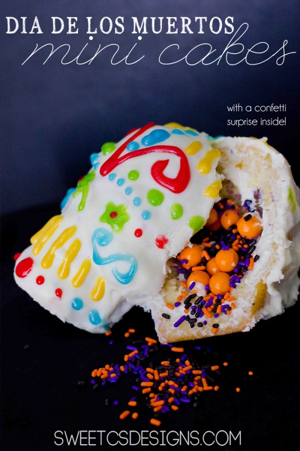 Dia De Los Muertos Mini Confetti Cakes - Sweet Cs Designs