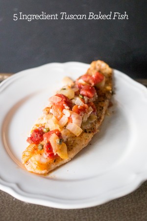 One Pot 5 Ingredient Tuscan Baked Fish