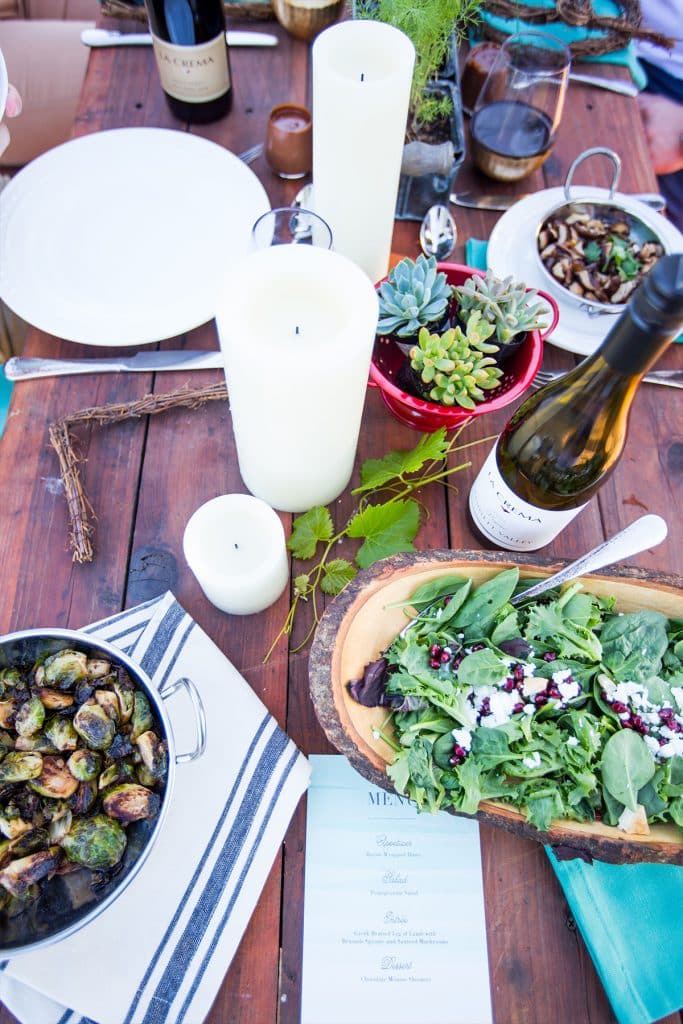 fall harvest table scape with succulent centerpieces