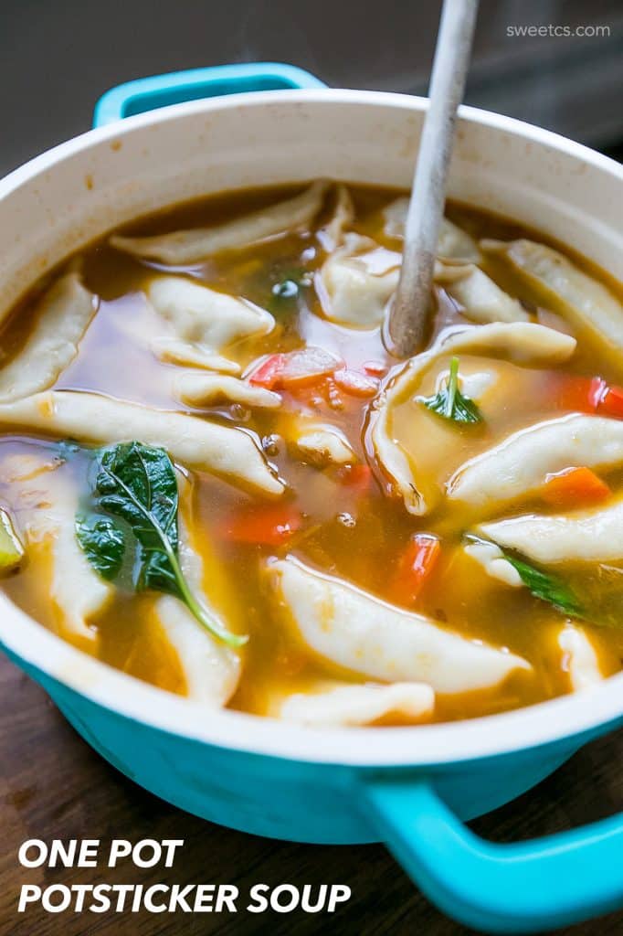 One Pot 15 Minute Potsticker Soup - Sweet Cs Designs