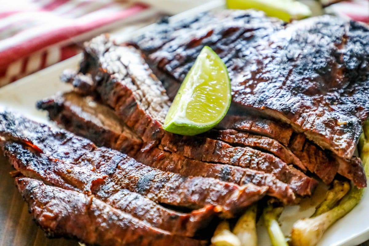 Spicy Grilled Flank Steak with Lime - Sweet Cs Designs