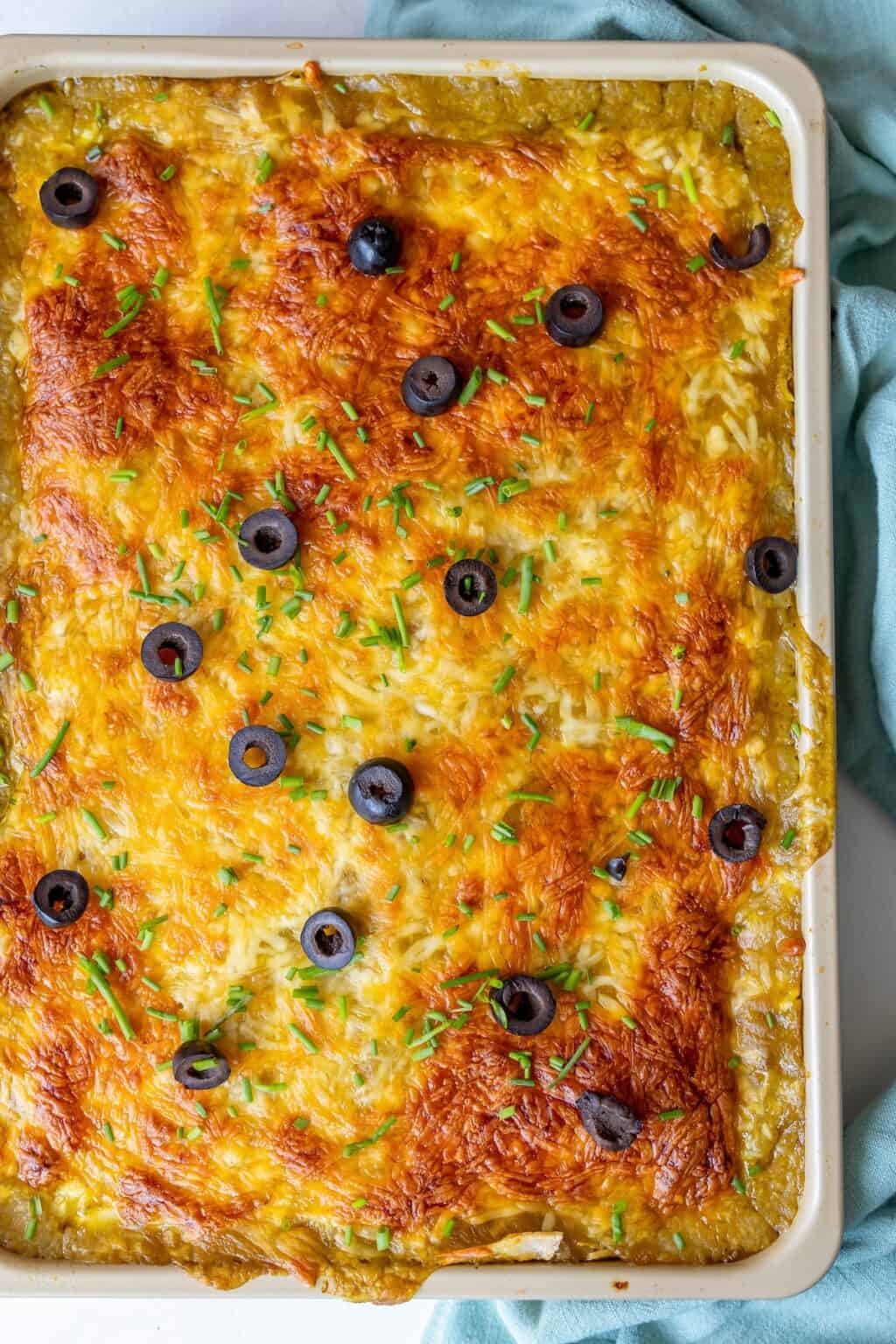 Baked Chicken Enchilada Pie Casserole