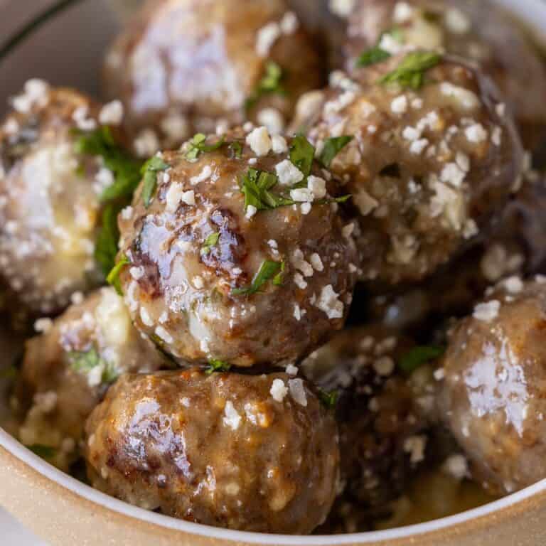 Easy one pot garlic butter parmesan meatballs