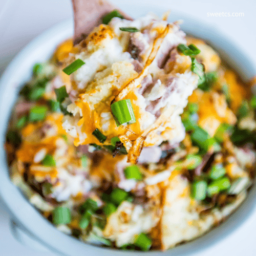 Cheesy Ham and Mashed Potato Casserole - Sweet Cs Designs