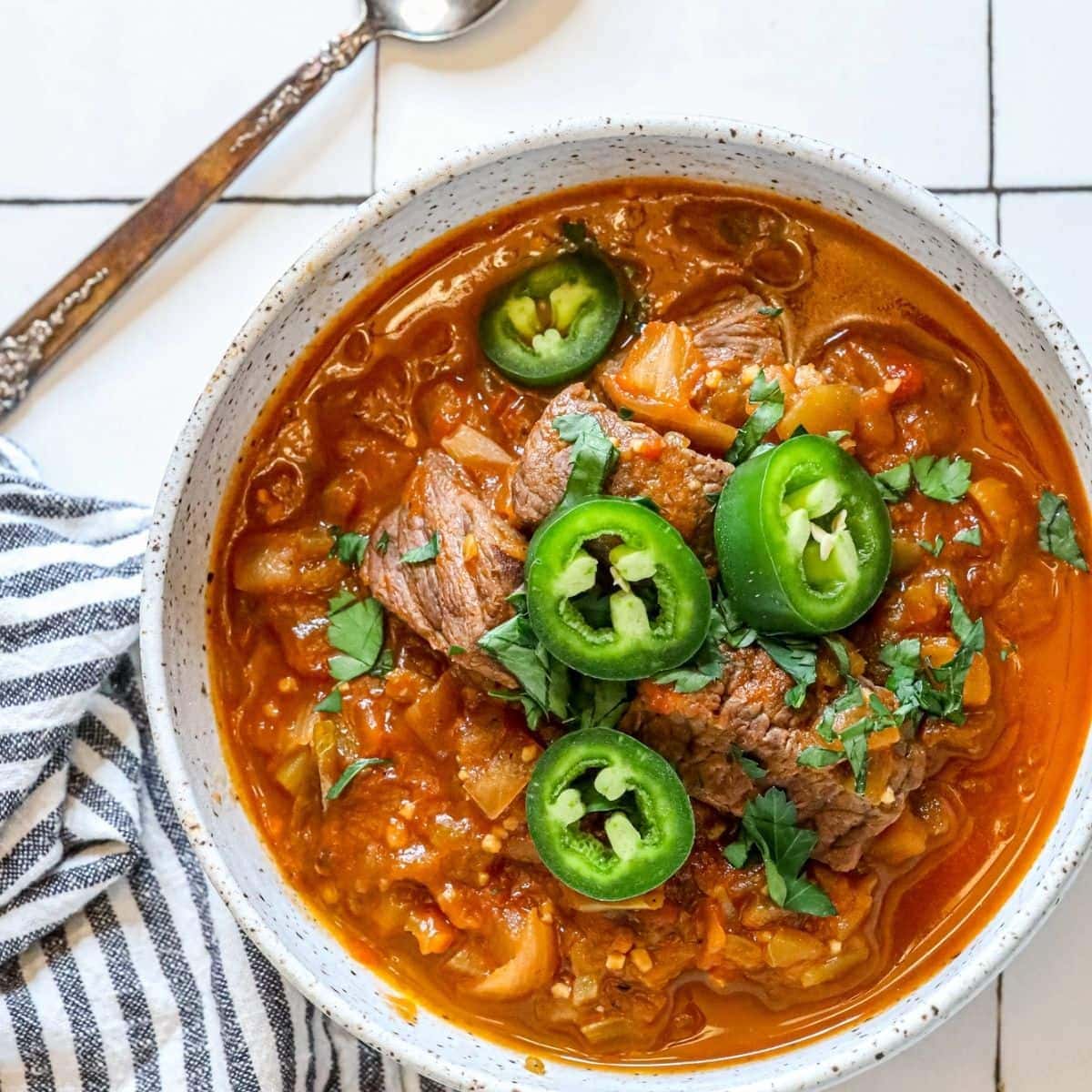 Easy Beef Green Chile - Sweet Cs Designs