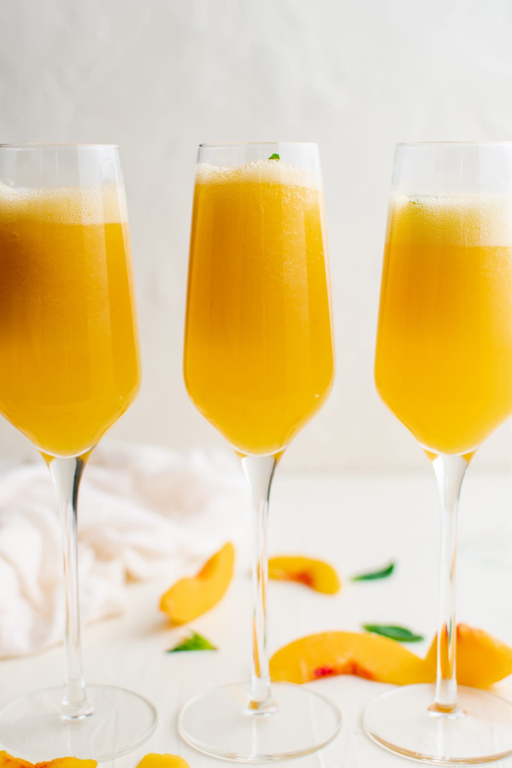 Easy Simple Peach Bellinis Cocktail Recipe - Sweet Cs Designs