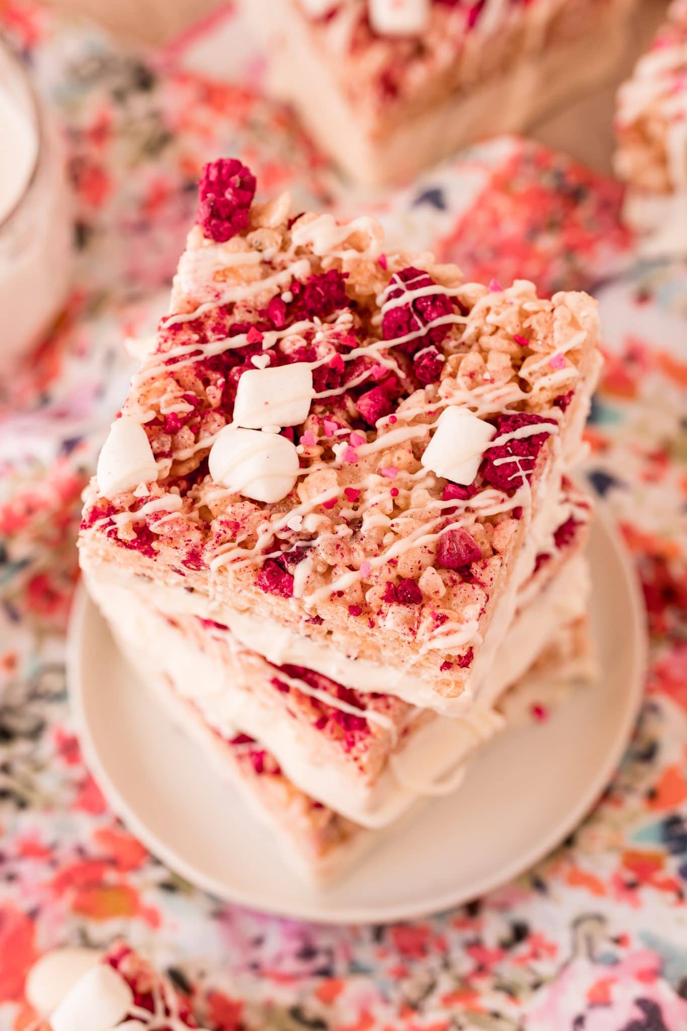 White Chocolate Raspberry Rice Krispie Treats - Sweet Cs Designs