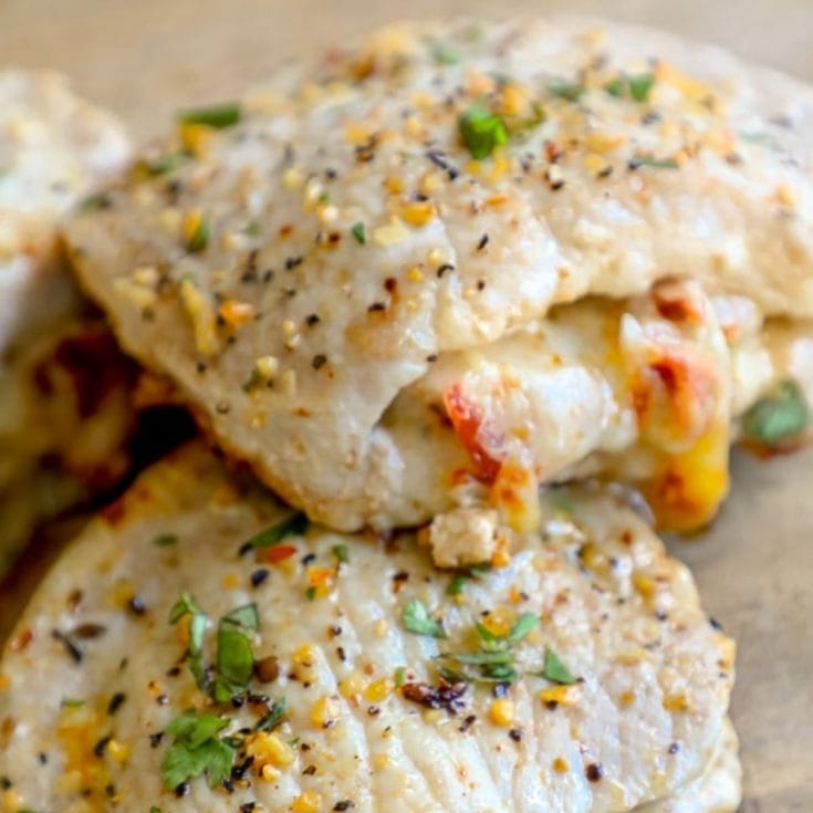 Cheesy Baked Stuffed Pork Chops Recipe - Sweet Cs Designs