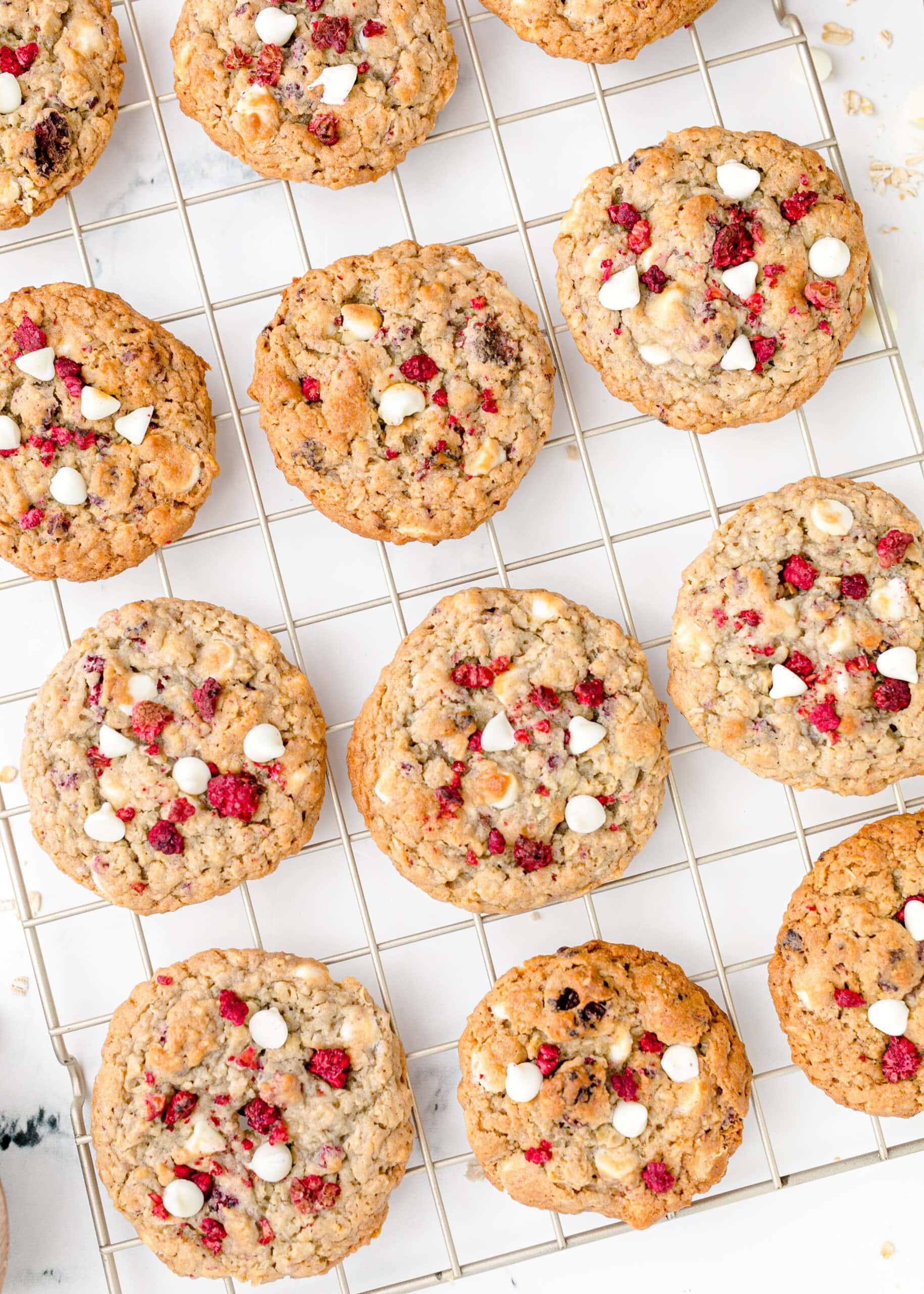 White Chocolate Chip Raspberry Oatmeal Cookies - Sweet Cs Designs