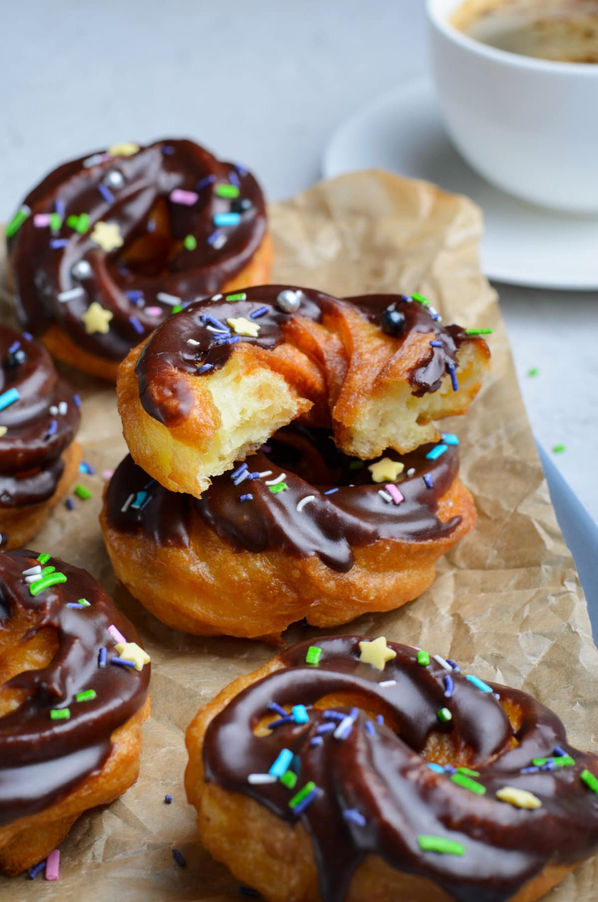 Crullers With Chocolate Glaze - Sweet Cs Designs