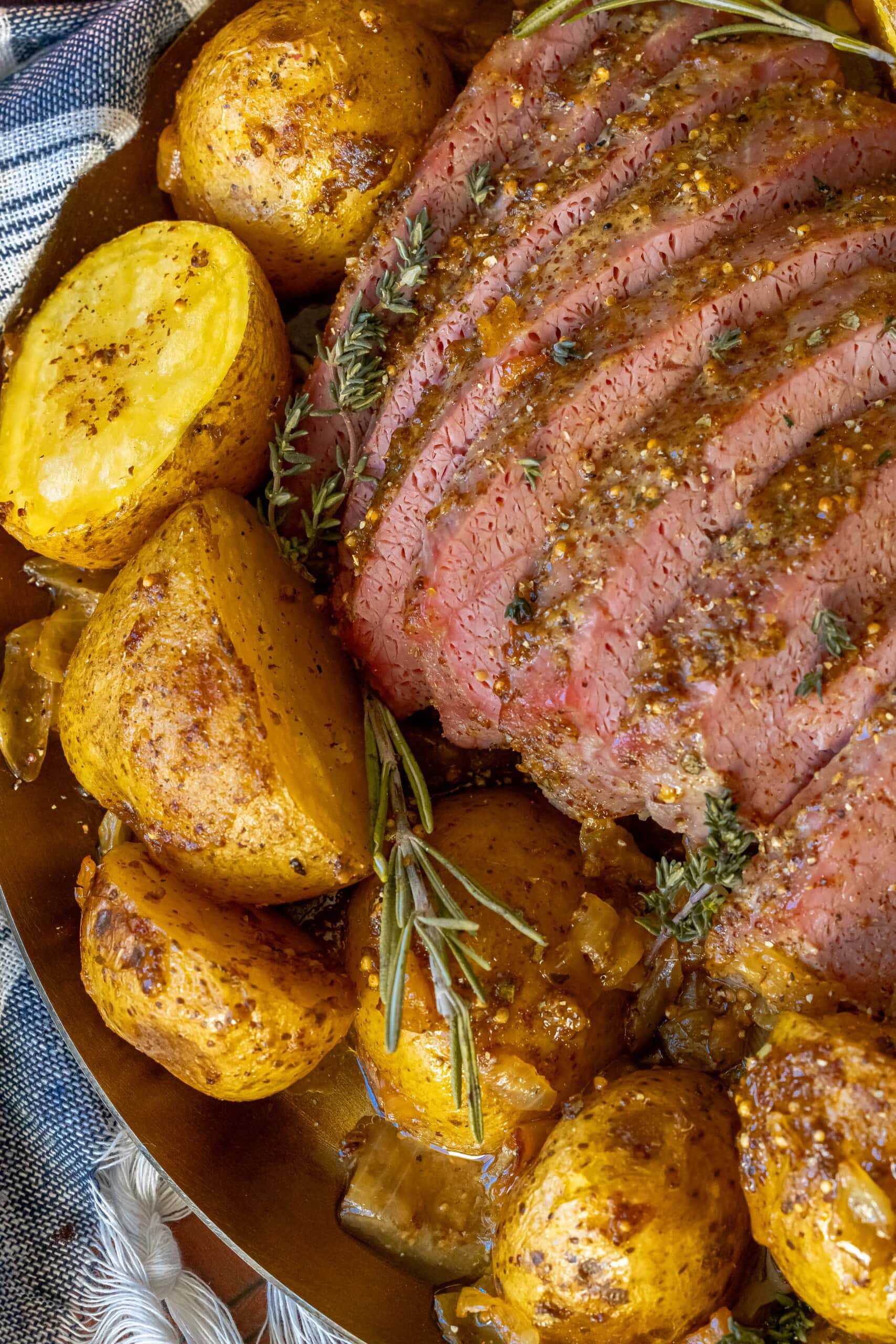 Baked Honey Mustard Corned Beef and Potatoes - Sweet Cs Designs