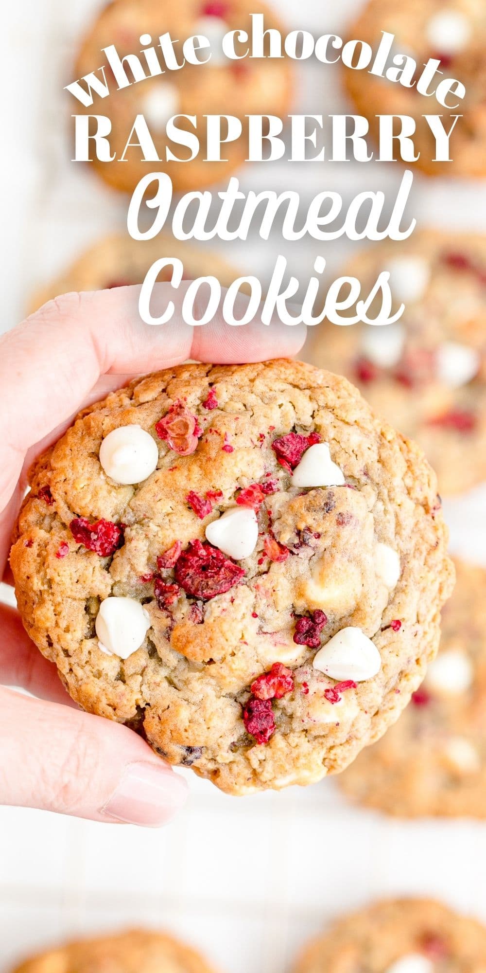 White Chocolate Chip Raspberry Oatmeal Cookies - Sweet Cs Designs