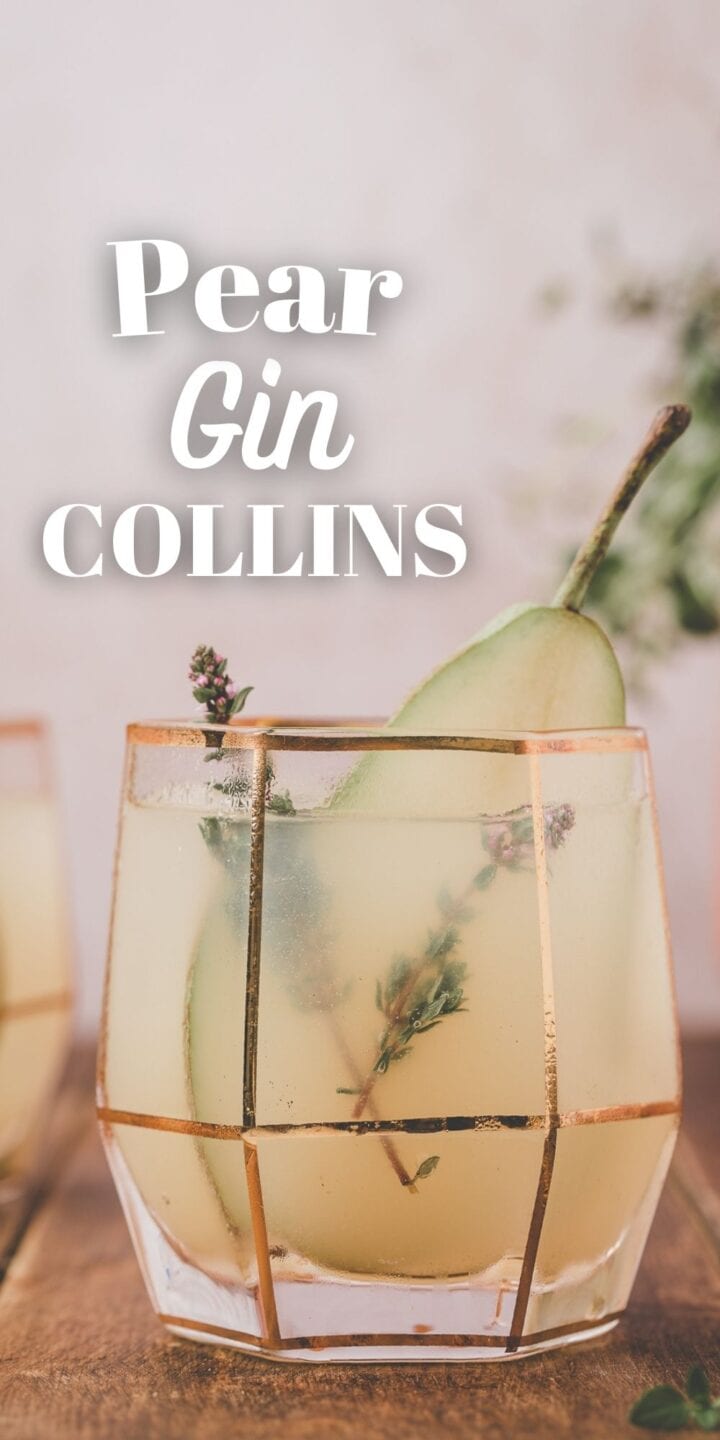 Pear and Gin Fizz Cocktail - Sweet Cs Designs