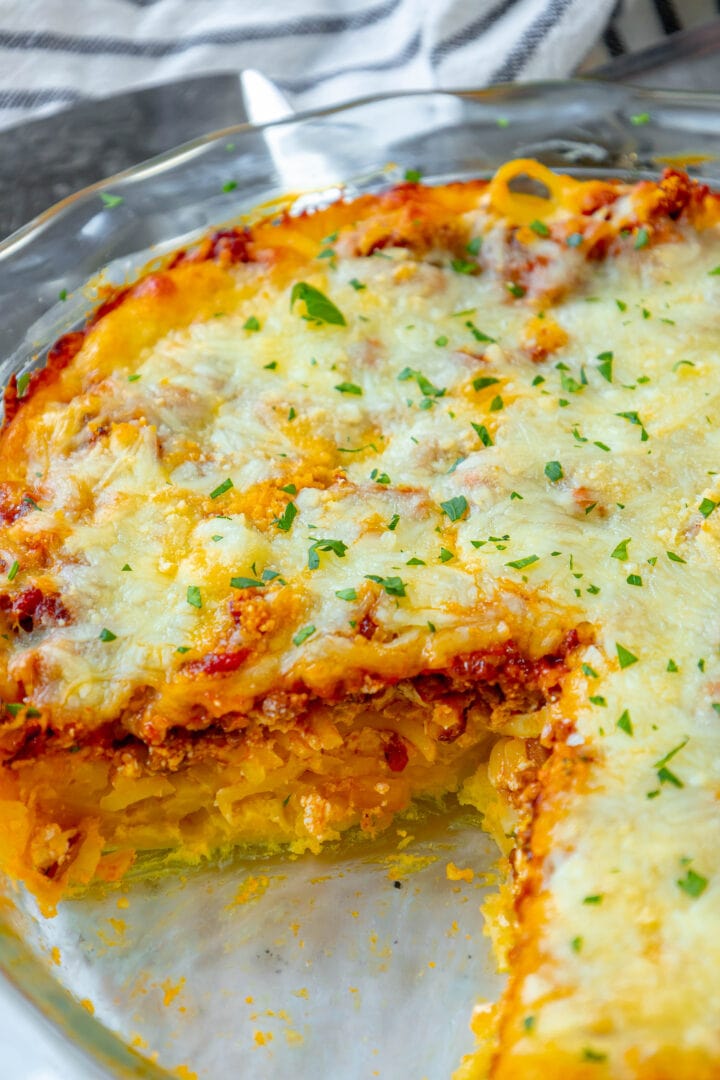 Easy Baked Spaghetti Pie - Sweet Cs Designs