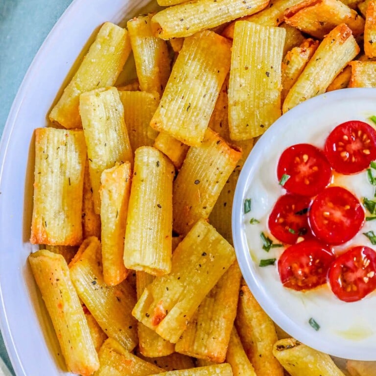 Air Fried Pasta Chips and Feta Dip - Sweet Cs Designs