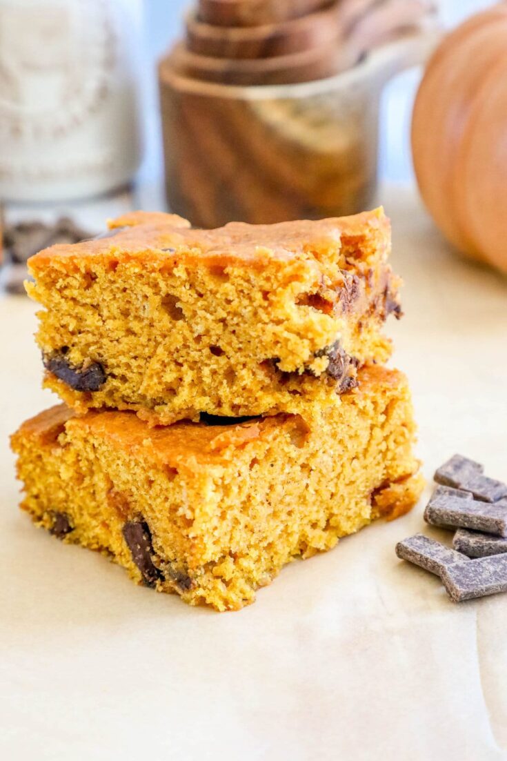 Chocolate Chunk Pumpkin Bars - Sweet Cs Designs
