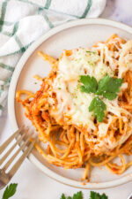 Cheesy Baked Spaghetti - Sweet Cs Designs