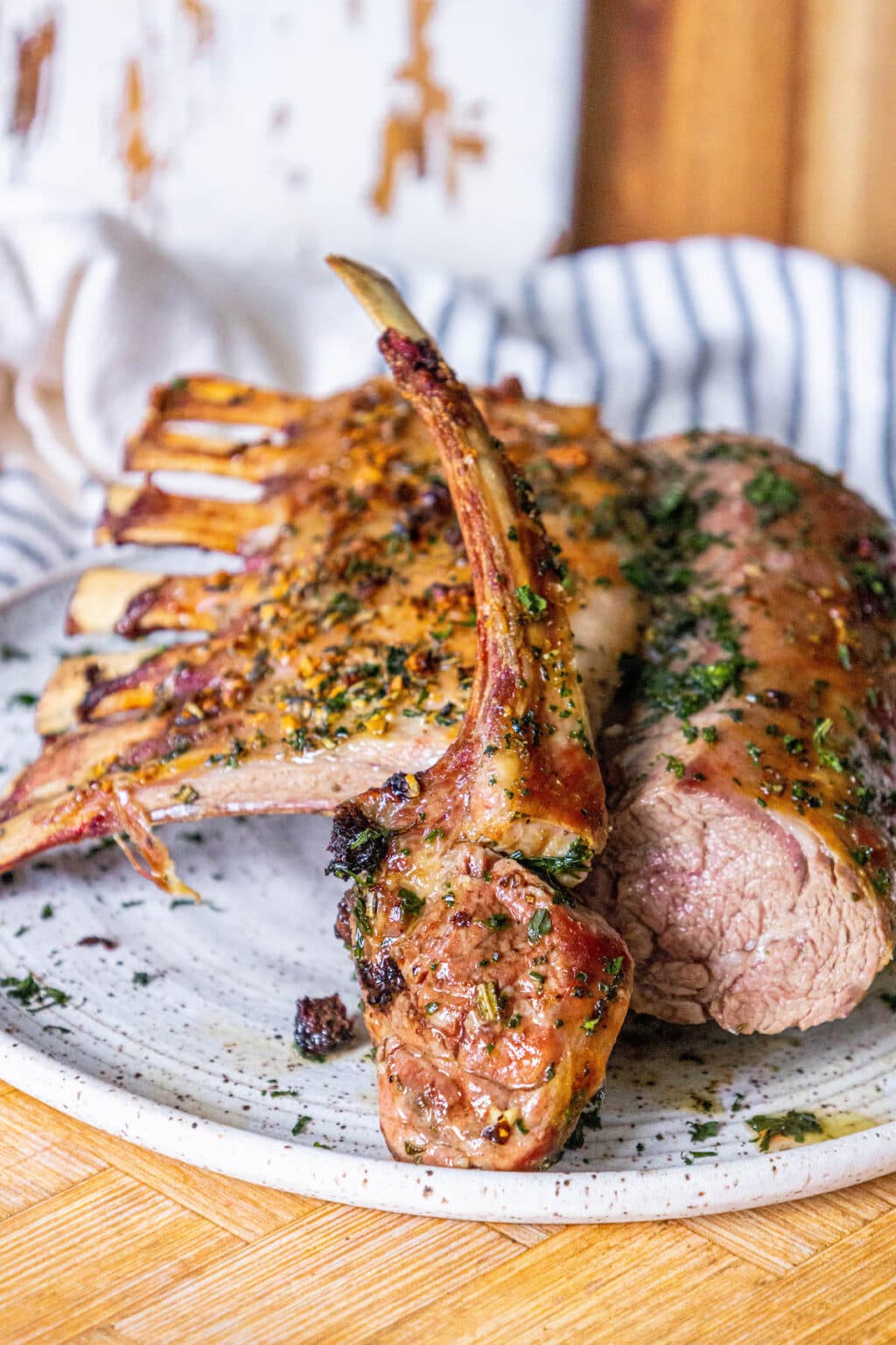 Garlic Roasted Rack of Lamb - Sweet Cs Designs