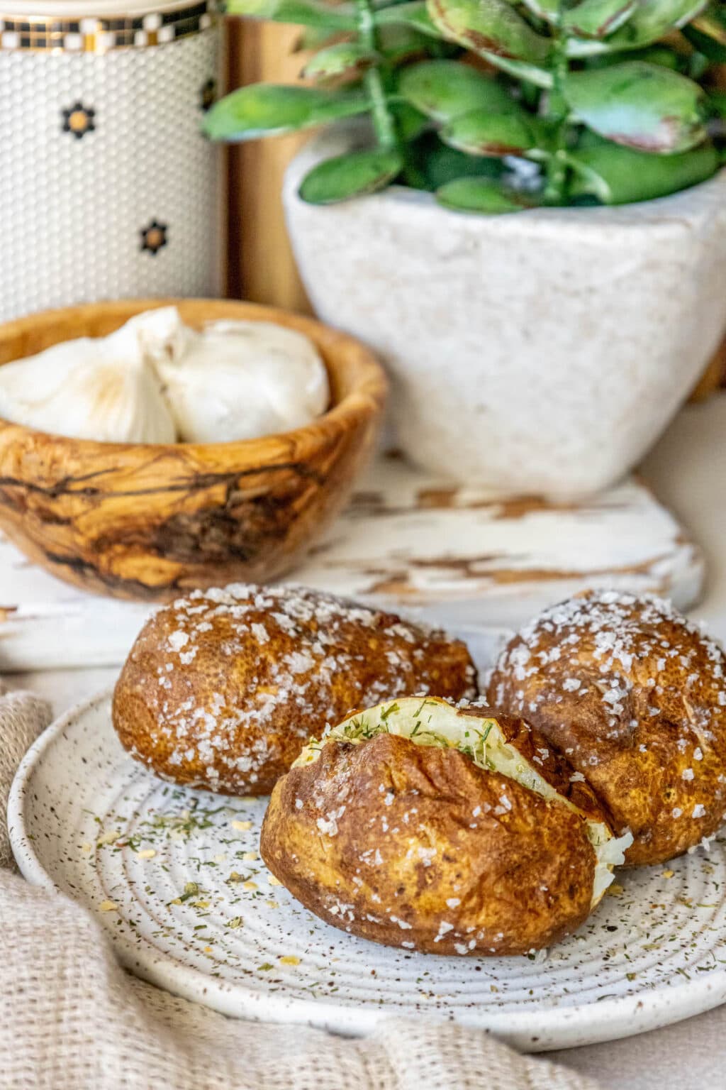 Salt Baked Potato with Herbed Butter - Sweet Cs Designs