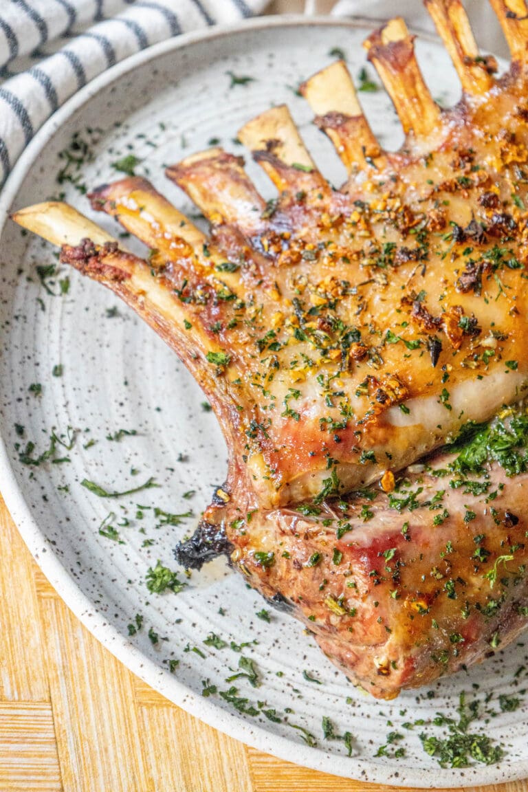 Garlic Roasted Rack of Lamb - Sweet Cs Designs