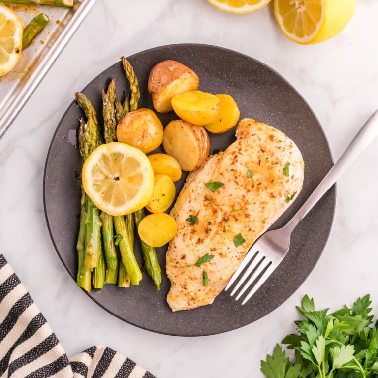 Sheet Pan Lemon Garlic Chicken Dinner - Sweet Cs Designs
