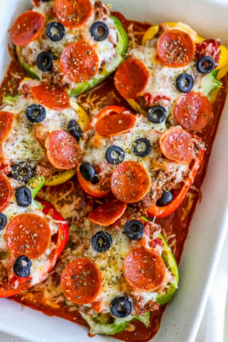 Pizza Stuffed Peppers - Sweet Cs Designs
