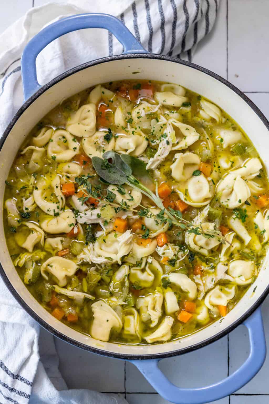 Lemon Chicken Tortellini Soup - Sweet Cs Designs
