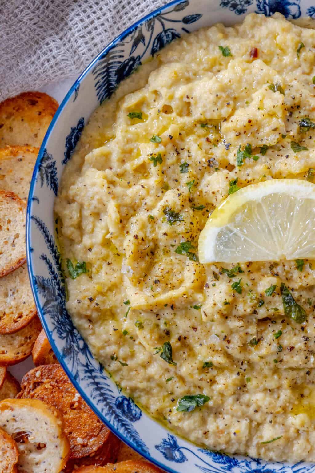 Roasted Lemon Artichoke Chickpea Dip - Sweet Cs Designs
