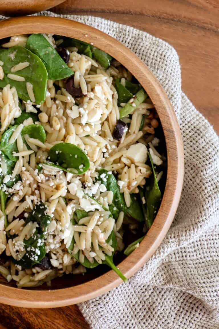 Spinach Feta Orzo Salad - Sweet Cs Designs