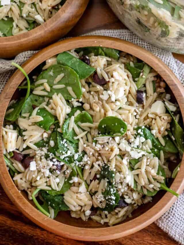 Spinach Feta Orzo Salad Recipe - Sweet Cs Designs