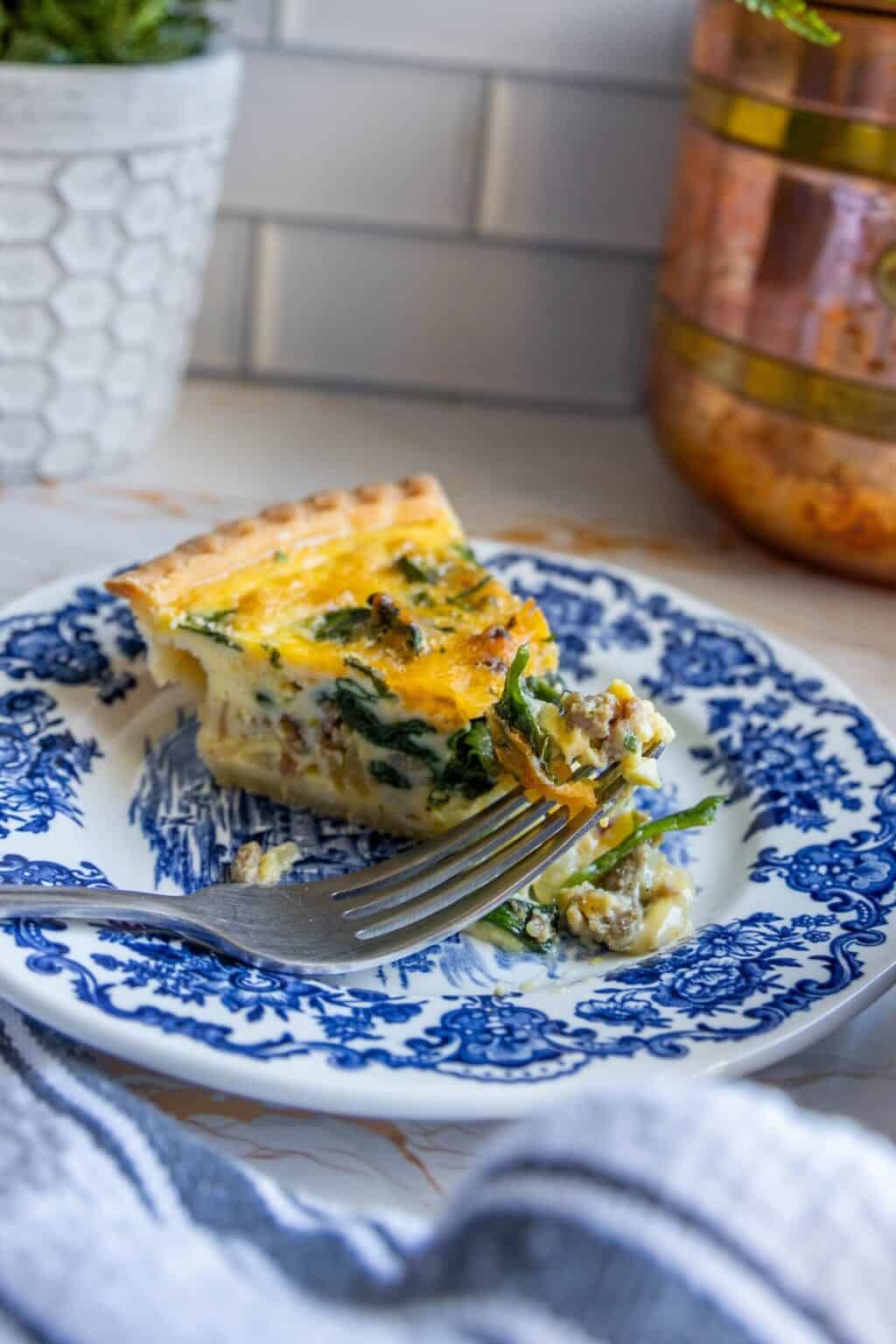 Sausage Spinach Quiche - Sweet Cs Designs