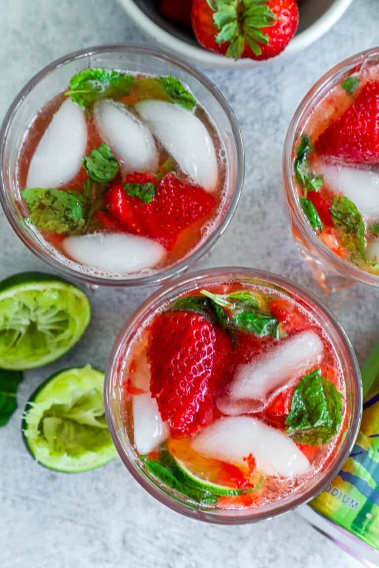 Strawberry Mint Mojito Mocktail - Sweet Cs Designs