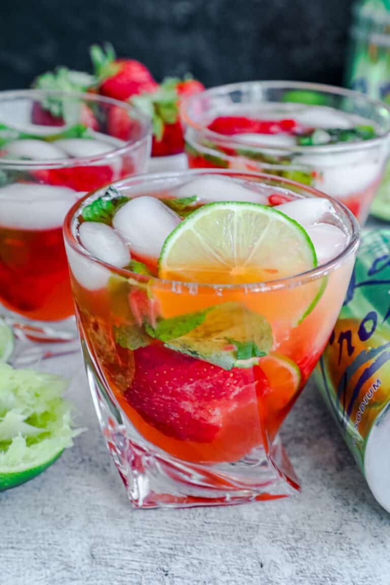Strawberry Mint Mojito Mocktail - Sweet Cs Designs