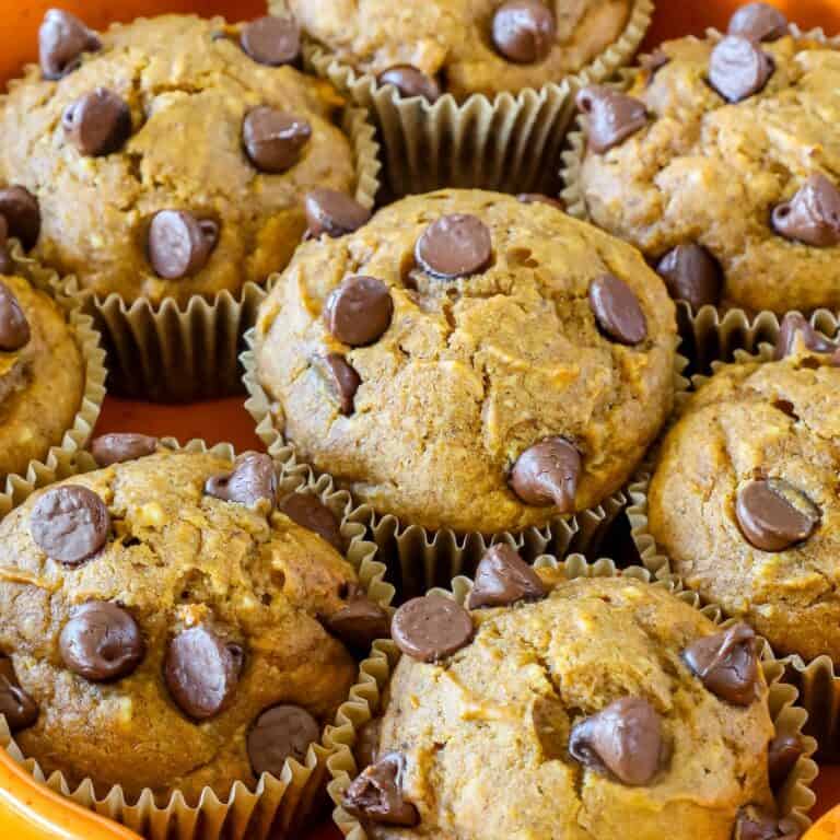 Pumpkin Chocolate Chip Muffins - Sweet Cs Designs