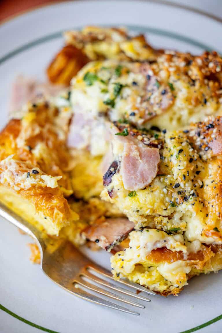Ham and Cheese Croissant Strata - Sweet Cs Designs