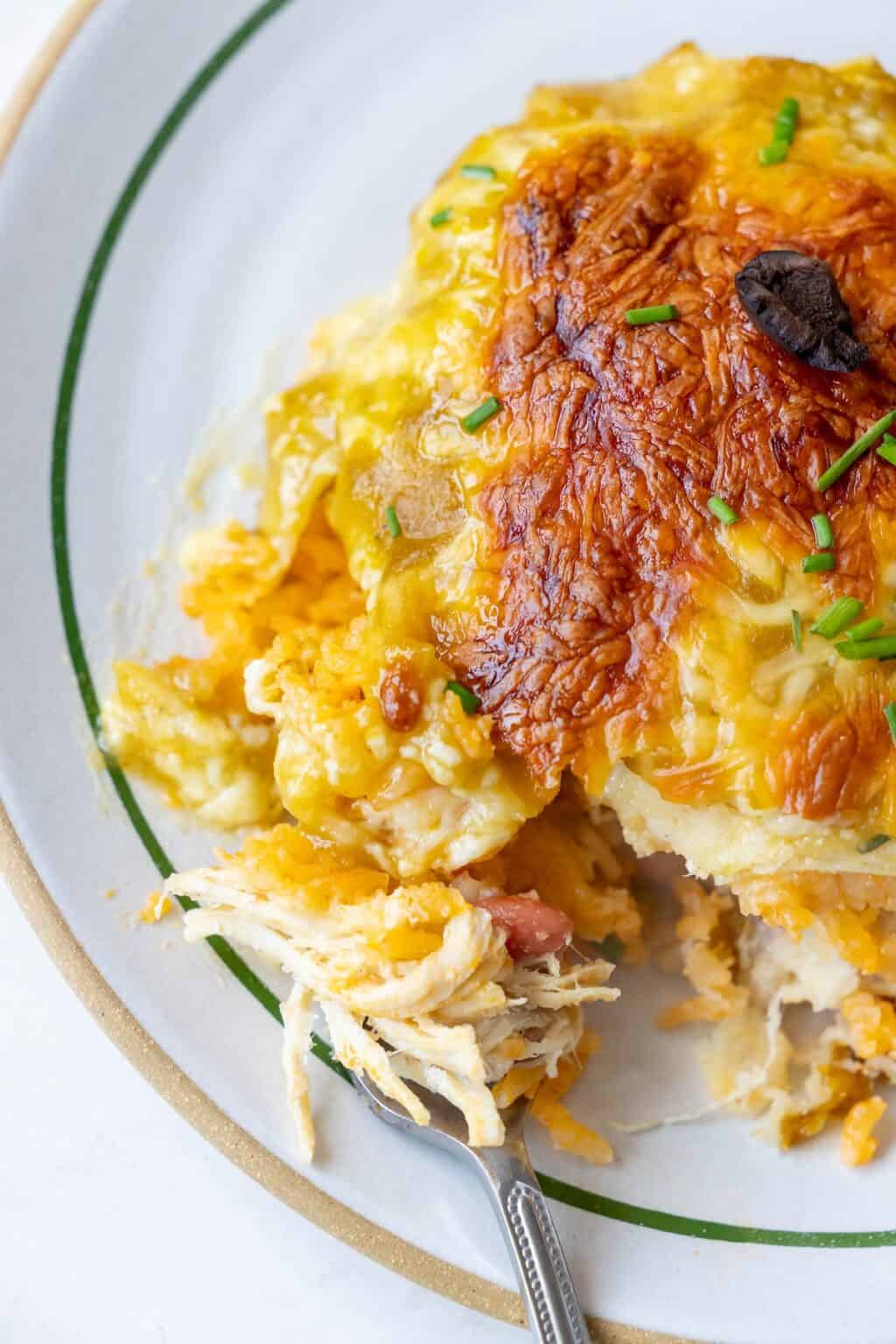 Baked Chicken Enchilada Pie Casserole